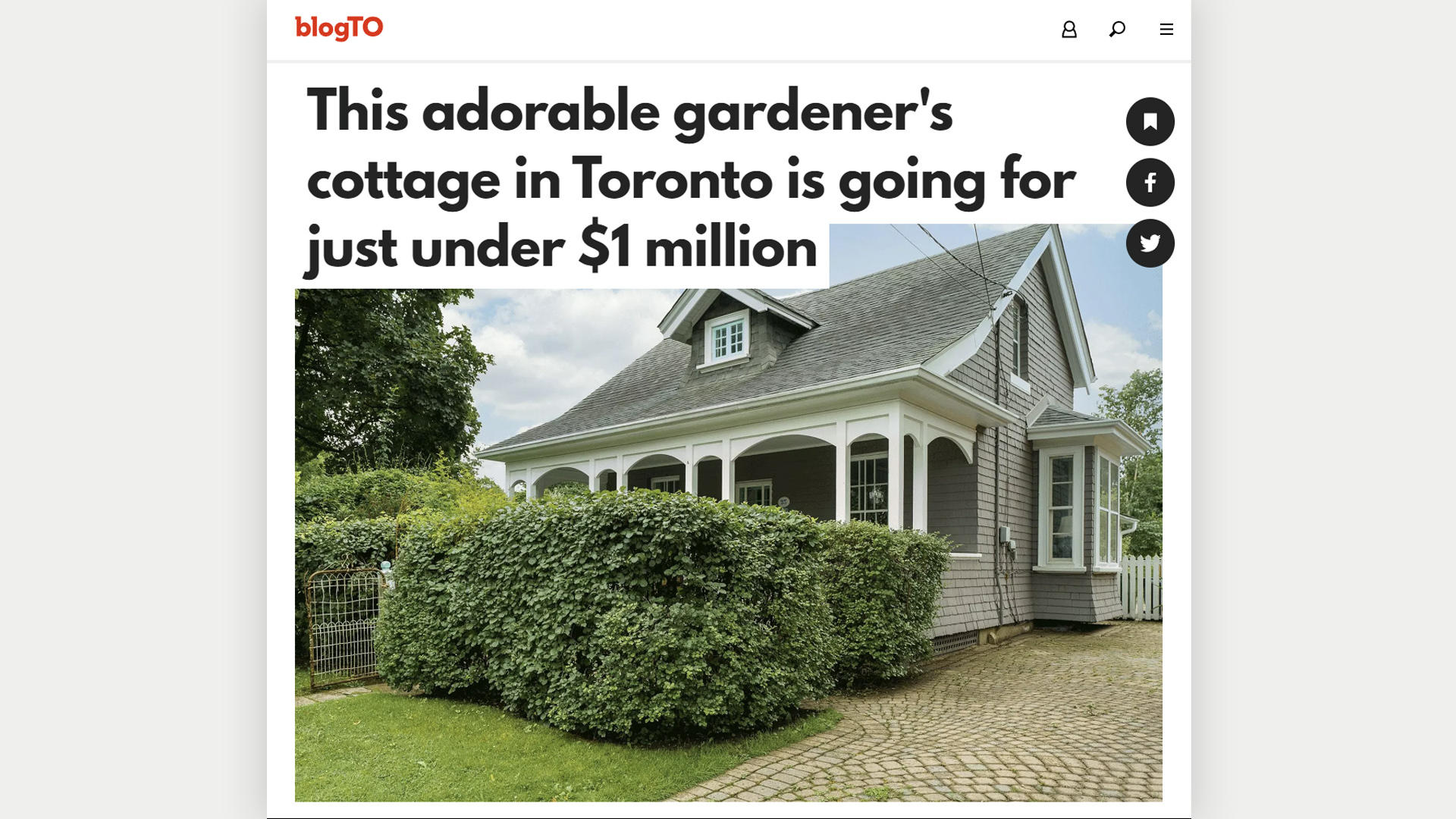 BlogTO: This adorable gardener’s cottage in Toronto is going for just ...